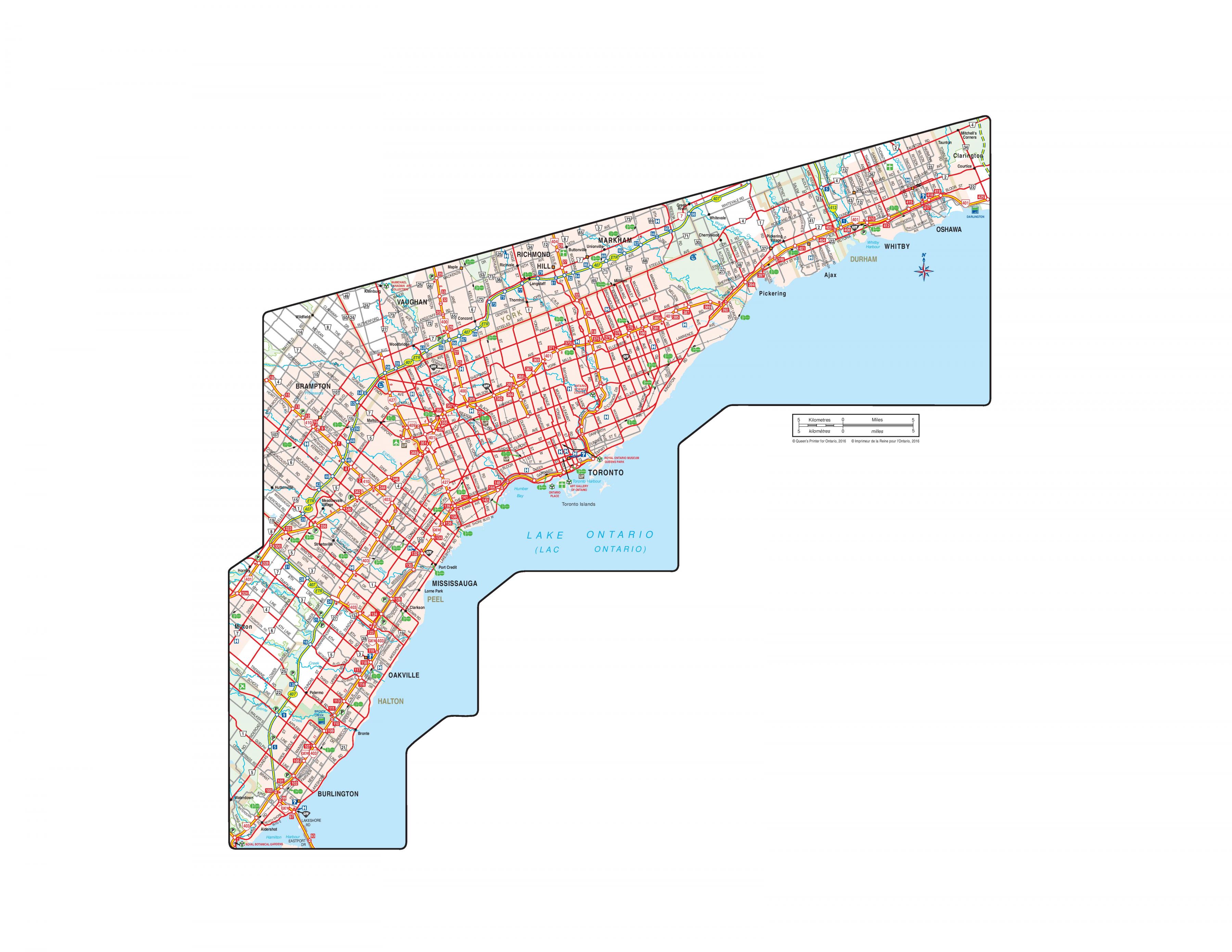 (Kanada)Ontario resmi Yol Haritası Ontario resmi Yol Haritası